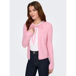 Strickjacke Only "ONLJESSIE LS ONE STRING CARDIGA KNT", Damen, Gr. S, romance rose detail:melange, Strick, Obermaterial: 35% Polyester, 30% Nylon, 25% Polyacryl, 7% Wolle, 3% Elasthan, meliert, normal, Rundhals, Strickjacken Strickjacke