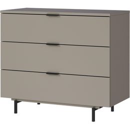 Kommode Germania "Tomino, Schubkastenkommode", grau (steingrau), B:105cm H:92cm T:54cm, Holzwerkstoff, Sideboards, Kommode, mit ged&auml;mpften Schubladen, B/H/T 105/92/54 cm, Metallsockel