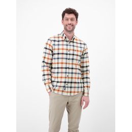 Karohemd Lerros, Herren, Gr. XL, N-Gr, broken wei&szlig;, Web, Obermaterial: 100% Baumwolle, kariert, regular fit normal, Manschette, Hemden Karohemd, mit Logo Stickerei