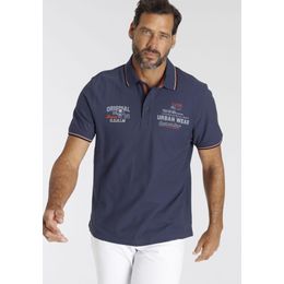 MAN'S WORLD Poloshirt MAN'S WORLD, Herren, Gr. 5XL (72/74), blau, Piqu&eacute;, Obermaterial: 100% Baumwolle, bedruckt, normal, Shirts Poloshirt, Kurzarm, mit coolem Print, Polokragen, aus Piqu&eacute;-Stoff, Topseller