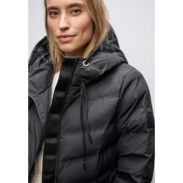 Steppjacke Street One, Damen, Gr. 42, obsidian blau, Web, Obermaterial: 100% Polyester. Futter: 100% Nylon. Wattierung: 70% Polyester (REPREVE), 30% Polyester, unifarben, normal kniefrei, Rundhals, Flachstrickb&uuml;ndchen, Jacken Steppjacke, Damenmantel mit Kapuze und geklebten N&auml;hten
