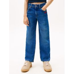 Straight-Jeans Tommy Hilfiger "GIRLFRIEND DARK WASH", M&auml;dchen, Gr. 6 (116), N-Gr, trueblauamericanadk, Denim/Jeans, Obermaterial: 82% Baumwolle, 18% Lyocell, unifarben, regular fit lang, Jeans Straight-Jeans, Kinder bis 16 Jahre