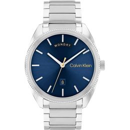 Quarzuhr Calvin Klein "TIMELESS", silber (silberfarben), Armbanduhren, Herren, Quarzuhr, Armbanduhr, Herrenuhr, Datum, Mineralglas, Edelstahlarmband