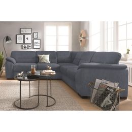 Sit & More Ecksofa SIT & MORE "Montego L-Form, B: 256cm", grau (anthrazit), B:256cm H:88cm T:227cm, Luxus-Microfaser (90% Polyester, 10% Polyamid);Struktur (100% Polyester);Luxus-Microfaser ALTARA NUBUCK (100% Polyester), Sofas, Ecksofa, wahlweise mit Bettfunktion und Schubkasten