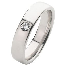 Trauring Firetti "Schmuck Geschenk Hochzeit Ehering Trauring "LIEBE" Gr. 21, silber (silberfarben), Fingerringe, Damen, 21,mit Zirkonia, Silber 925 (Sterlingsilber), 5mm, Trauring, Made in Germany - wahlweise mit oder ohne Zirkonia (synth.)
