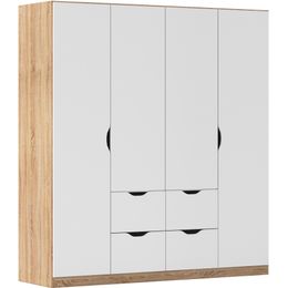 Kleiderschrank Rauch "Freising ger&auml;umiger Schrank Garderobe Schlafzimmerschrank", wei&szlig; (struktureichefarben hell, wei&szlig;), B:181cm H:197cm T:54cm, Holzwerkstoff, Schr&auml;nke, Kleiderschrank, mit Griffmulden und Schubk&auml;sten OTTO&acute;s Chois TOP PRODUKT