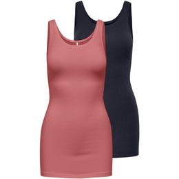 Tanktop Only "ONLLIVE &ndash; Slim-Fit Tanktops mit Stretch f&uuml;r optimalen Sitz", Damen, Gr. M, rosa (night sky pack:erot rose), Jersey, Obermaterial: 95% Baumwolle, 5% Elasthan, unifarben, slim fit Po-bedeckend, Rundhals, Tops Tanktop, slim fit, casual, Jersey, Baumwollmischung, Rundhals, Topseller