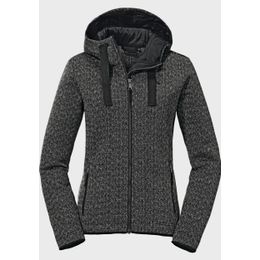 Sch&ouml;ffel Fleecejacke SCH&Ouml;FFEL "Fleece Hoody Aurora L", Damen, Gr. 44, schwarz (9990, schwarz), Oberstoff Rumpf: 100% Polyester Futter Kapuze: 100% Polyester, regular fit, hoch geschlossener Ausschnitt, Jacken Fleecejacke