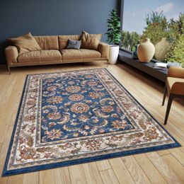Teppich Hanse Home "Reni", blau (blau,creme), B:200cm H:8mm L:280cm, Jute, Polyester, Polypropylen (PP), Teppiche, Teppich, L&auml;ufer, Orientalisch, Kurzflor, Wohnzimmer, Schlafzimmer, Esszimmer