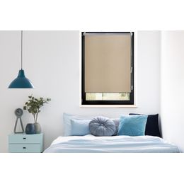 Seitenzugrollo mydeco "Trend" Gr. 4, beige (sand, wei&szlig;), B:60cm H:150cm, Polyester, Rollos, Seitenzugrollo