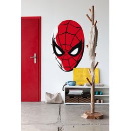 Fototapete Komar "Wandtattoo - Spider-Man Headshot - Gr&ouml;&szlig;e 125 x 125 cm", rot, B:125m H:125m, Kunststoff, Tapeten, Fototapete