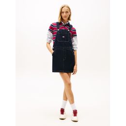 Latzkleid Tommy Jeans "DUNGAREE DENIM DRESS EI5050 EXT", Damen, Gr. 4XL (48), N-Gr, denim schwarz, Web, Obermaterial: 100% Baumwolle, unifarben, regular fit, eckiger Ausschnitt, Kleider Latzkleid