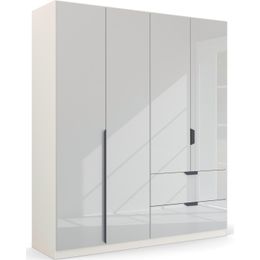 Dreht&uuml;renschrank Rauch "Kleiderschrank Schrank Garderobe Ankleide MODERN BY QUADRA SPIN", wei&szlig; (alpinwei&szlig;, glas kristallwei&szlig;), B:181cm H:210cm T:54cm, Holzwerkstoff, Schr&auml;nke, Dreht&uuml;renschrank, mit hochwertiger Glasfront und Stangengriff MADE IN GERMANY