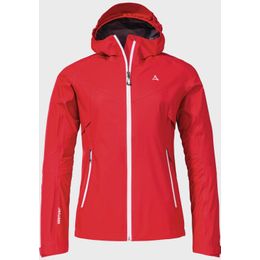 Sch&ouml;ffel Outdoorjacke SCH&Ouml;FFEL "3L Jacket Begoro L", Damen, Gr. 42, rot (2003, rot), Oberstoff: Aussenseite 100% Nylon Innenseite 100% Polyester ( Membran Polyurethan), regular fit, hoch geschlossener Ausschnitt, Jacken Outdoorjacke
