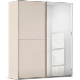 Schwebet&uuml;renschrank Rauch "Kleiderschrank Schrank Garderobe Schlafzimmerschrank SCALE-DUO", beige (champagner, glas champagner, griffleisten chrom), B:181cm H:223cm T:68cm, Holzwerkstoff, Schr&auml;nke, Schwebet&uuml;renschrank, edle zweigeteilte T&uuml;ren Spiegel/Glas-Mix 3 Zierleisten MADE IN GERMANY