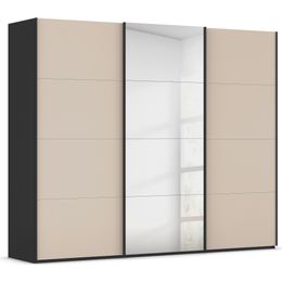 Schwebet&uuml;renschrank Rauch "Kleiderschrank Schrank Garderobe Schlafzimmerschrank SCALE-FYRA", beige (schwarz, glas champagner matt, griffleisten schwarz), B:271cm H:223cm T:68cm, Holzwerkstoff, Schr&auml;nke, Schwebet&uuml;renschrank, edle viergeteilte T&uuml;ren Spiegel/Glas-Mix viele Farben MADE IN GERMANY