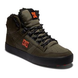 Winterboots DC Shoes "Pure High WNT", Herren, Gr. 9(42), gr&uuml;n (olive), Mischung aus Nubukleder und ballistischem Nylon Metall-Logo TPU &Ouml;sen Runde Schn&uuml;rsenkel Shearling-Futter Mit Schaumstoff gepolsterte Zunge und Einstieg f&uuml;r mehr Komfort und Support Wrap Cupsole Konstruktion, Schuhe Winterboots