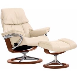 Relaxsessel stressless "Ruby", beige (cream batick), B:88cm H:101cm T:78cm, Leder BATICK: durchgef&auml;rbtes und genarbtes M&ouml;belleder;Leder PALOMA: durchgef&auml;rbtes Semianilin-M&ouml;belleder, Sessel, Relaxsessel, mit Signature Base, Gr&ouml;&szlig;e L, Gestell Eiche, Wenge, Braun & Schwarz