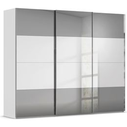 Schwebet&uuml;renschrank Rauch "Kleiderschrank Schrank Garderobe Schlafzimmerschrank SCALE-FYRA", grau (seidengrau, grauspiegel, griffleisten chrom), B:271cm H:223cm T:68cm, Holzwerkstoff, Schr&auml;nke, Schwebet&uuml;renschrank, edle T&uuml;ren viergeteilt Front Spiegel-Mix viele Farben MADE IN GERMANY