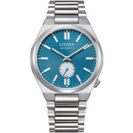 Automatikuhr Citizen "Tsuyosa", silber (silberfarben, blau), Armbanduhren, Damen, Automatikuhr, Armbanduhr, Mechanische Uhr, Herrenuhr, Damenuhr, Edelstahlarmband