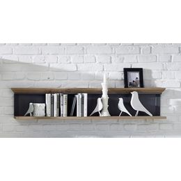 Wandregal Innostyle "Jasmin", braun (graphitfarben, absetzung artisan eichefarben), B:142cm H:29cm T:20cm, Holzwerkstoff, MDF, Regale, Wandregal, Breite 142 cm