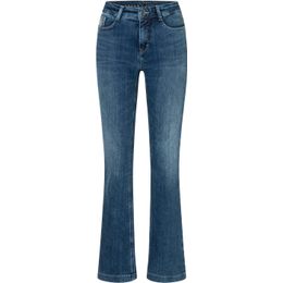 Bootcut-Jeans MAC "DREAM BOOT", Damen, Gr. 40, L&auml;nge 34, classy vintage blau, Denim/Jeans, Obermaterial: 90% Baumwolle, 7% Elastomultiester, 3% Elasthan, bootcut fit lang, Jeans Bootcut-Jeans, Figurformender Shaping-Effekt, Glitzerdetails an Vordertasche