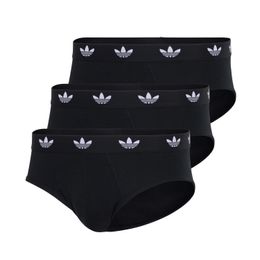 Slip adidas originals "Comfort Flex Cotton", Herren, Gr. L, schwarz (000, schwarz), Obermaterial: 95% Baumwolle, 5% Elasthan, bedruckt, unifarben, eng, Unterhosen Slip, breiter Logo-Bund, elastisch, sportlicher Touch, Baumwollmix