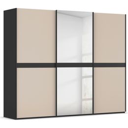 Schwebet&uuml;renschrank Rauch "Kleiderschrank Schrank Garderobe Schlafzimmerschrank SCALE-LINE", beige (schwarz, glas champagner matt), B:271cm H:223cm T:68cm, Holzwerkstoff, Schr&auml;nke, Schwebet&uuml;renschrank, edle Optik mit Bauchbinde mit Glas/Spiegel-Front MADE IN GERMANY