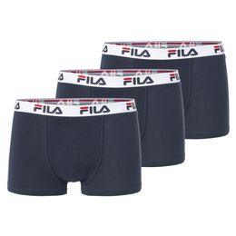 Boxer Fila "MAN BOXER SHORTS", Herren, Gr. M, blau (navy), Single Jersey, Obermaterial: 95% Baumwolle, 5% Elasthan, bedruckt, unifarben mit Farbeinsatz, k&ouml;rpernah, Unterhosen Boxer, mit elastischem Logobund