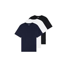 T-Shirt Wrangler "3_PACK_TEE", Herren, Gr. 3XL, wei&szlig; (wei&szlig; navy schwarz), Jersey, Obermaterial: 100% Baumwolle, unifarben, regular fit taillenbedeckt, Rundhals, Shirts T-Shirt