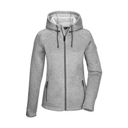 Fleecejacke Killtec "KOW 5 WMN KNTFLC JCKT", Damen, Gr. 40, grau, Obermaterial: 100% Polyester, Jacken Fleecejacke, Strickfleecejacke mit verstellbarer Kapuze und Kinnschutz