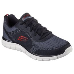 Sneaker Skechers "TRACK-GLENDOR", Herren, Gr. 48,5, schwarz (schwarz, rot), Synthetik, Textil, Schuhe Sneaker, Trainingsschuh, Schn&uuml;rschuh, Freizeitschuh mit Memory Foam