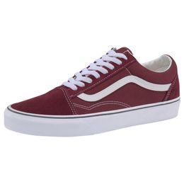 Sneaker Vans "Old Skool", Herren, Gr. 36, rot (bordeaux), Leder, kontrastfarbene Details, Schuhe Sneaker, aus Leder