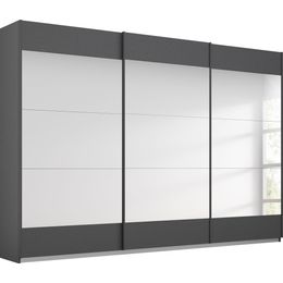 Schwebet&uuml;renschrank Rauch "Kleiderschrank Schrank Garderobe W&auml;scheschrank Ankleide MALIBU", grau (graumetallic), B:271cm H:210cm T:62cm, Holzwerkstoff, Schr&auml;nke, Schwebet&uuml;renschrank, mit gro&szlig;fl&auml;chigen T&uuml;ren, gro&szlig;z&uuml;giger Stauraum MADE IN GERMANY