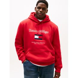 Tommy Hilfiger Big & Tall Hoodie "BT-TOMMY EMBRO FLAG", Herren, Gr. XXL, medium rot, Sweatware, Obermaterial: 64% Baumwolle, 36% Polyester, TOMMY HILFIGER BIG & TALL, regular fit normal, Rippb&uuml;ndchen, Sweatshirts Hoodie, Gro&szlig;e Gr&ouml;&szlig;en