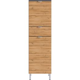 Midischrank Germania "GW-Mauresa", grau (graphit, granson, eiche, nachbildung), B:34cm H:120cm T:34cm, Schr&auml;nke, Midischrank