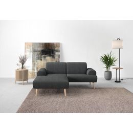 Ecksofa Home Affaire "Swift Scandic Design, komfortabler Federkern, Breite 192cm, L-Form", grau (anthrazit), B:192cm H:83cm T:176cm, 100% Polyester, Sofas, Ecksofa, Federkern-Polsterung, B/T/H: 192/83/176 cm