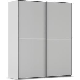 Schwebet&uuml;renschrank Rauch "Kleiderschrank Schrank Garderobe Schlafzimmerschrank SCALE-DUO", grau (seidengrau, griffleisten schwarz), B:181cm H:223cm T:68cm, Holzwerkstoff, Schr&auml;nke, Schwebet&uuml;renschrank, edle zweigeteilte T&uuml;ren und 3 Zierleisten MADE IN GERMANY