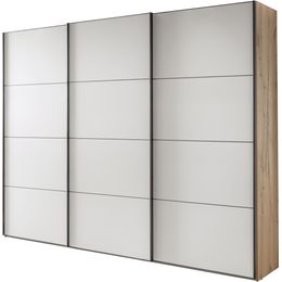Schwebet&uuml;renschrank Wiemann "Phoenix, Made in Germany, modernes Design, Highlight, Blickfang", bianco, eiche, nachbildung, B:223cm H:236cm T:67cm, Schr&auml;nke, Schwebet&uuml;renschrank, maximaler Staurraum, inkl.Einlegeb&ouml;den, W&auml;scheb&ouml;den u. D&auml;mpfer