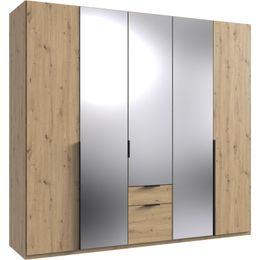 Dreht&uuml;renschrank wimex "Mugano", artisan, eiche nachbildung, griffe schwarz, B:225cm H:208cm T:58cm, Holzwerkstoff, Schr&auml;nke, Dreht&uuml;renschrank, in vielen Breiten, 208 oder 236 cm hoch, Made in Germany