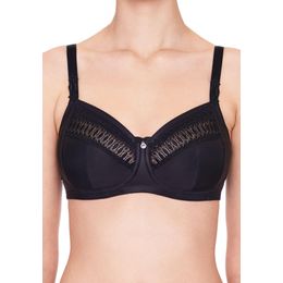 B&uuml;gelloser BH SuSa "Santorin", Damen, Gr. 85, Cup F, schwarz, Obermaterial: 54% Polyester, 36% Polyamid, 10% Elasthan, BHs B&uuml;gelloser BH, Schweizer T&uuml;llstickerei, Schmuckstein, gen&auml;hte Cups, hohe Stegmitte
