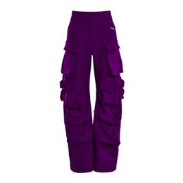 Sporthose WINSHAPE "Functional Comfort Cargo Pants CP101C", Damen, Gr. L, Normalgr&ouml;&szlig;en, lila (schwarz plum), 85% Polyester, 15% Elasthan, Hosen Sporthose, mit Taschen