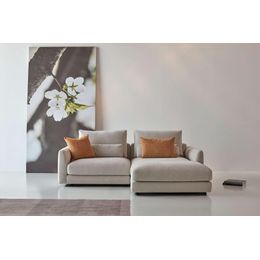 Ecksofa TENKSOM "Polsterecke, L-Form, Eckcouch, mit Federkern, inkl. Kissen", beige (natur), B:225cm H:68cm T:171cm, Sofas, Ecksofa, legerer Sitzkomfort zum Entspannen und Verweilen