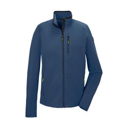 Strickjacke Killtec "KOS 92 MN FLX JCKT", Herren, Gr. XL, blau (dunkelblau), Obermaterial: 92% Polyester, 8% Elasthan, Strickjacken Strickjacke, Sportliche Herrenjacke mit Kinnschutz und verschlie&szlig;baren Taschen