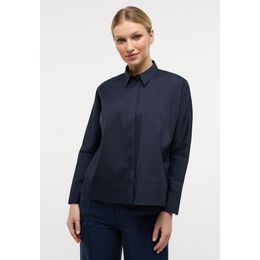 Shirtbluse Eterna "OVERSIZE FIT", Damen, Gr. 40, blau (navy), 75% Baumwolle, 5% Elasthan, 20% Polyamid, normal, Blusen Shirtbluse