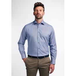 Langarmhemd Eterna "MODERN FIT", Herren, Gr. 46, Normalgr&ouml;&szlig;en, blau (navy), 100% Baumwolle, tailliert, Manschette, Hemden Langarmhemd, NON IRON (b&uuml;gelfrei)