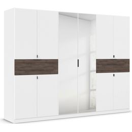 Dreht&uuml;renschrank Rauch "Kleiderschrank Schrank Garderobe W&auml;scheschrank TICAO", wei&szlig; (alpinwei&szlig;, atlantic oak dunkel), B:271cm H:210cm T:54cm, Holzwerkstoff, Schr&auml;nke, Dreht&uuml;renschrank, mit 2 ger&auml;umigen Schubladen, viel Stauraum MADE IN GERMANY