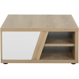 Couchtisch GAMI "EPURA", wei&szlig;, eiche nachbildung, wei&szlig;, eiche nachbildung, eiche nachbildung, B:81cm H:39cm T:81cm, Tische, Couchtisch, Couchtisch 1 Schublade