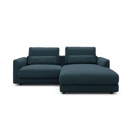 Ecksofa TENKSOM "Polsterecke, L-Form, Eckcouch, mit Federkern, inkl. Kissen", blau (dunkelblau), B:225cm H:68cm T:171cm, Sofas, Ecksofa, legerer Sitzkomfort zum Entspannen und Verweilen