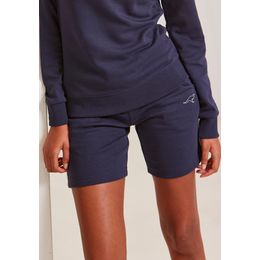 Bermudas Kangaroos, Damen, Gr. 48/50, N-Gr, blau (marine), Interlock, Obermaterial: 60% Baumwolle, 40% Polyester, unifarben, Basic, bequem ca. Mitte Oberschenkel, Hosen Bermudas, mit schmalem Piping an der Seite, Loungewear